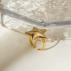 Jewelry | 18k Gold Plated Light Cozy Star Open Ring | Poshmark